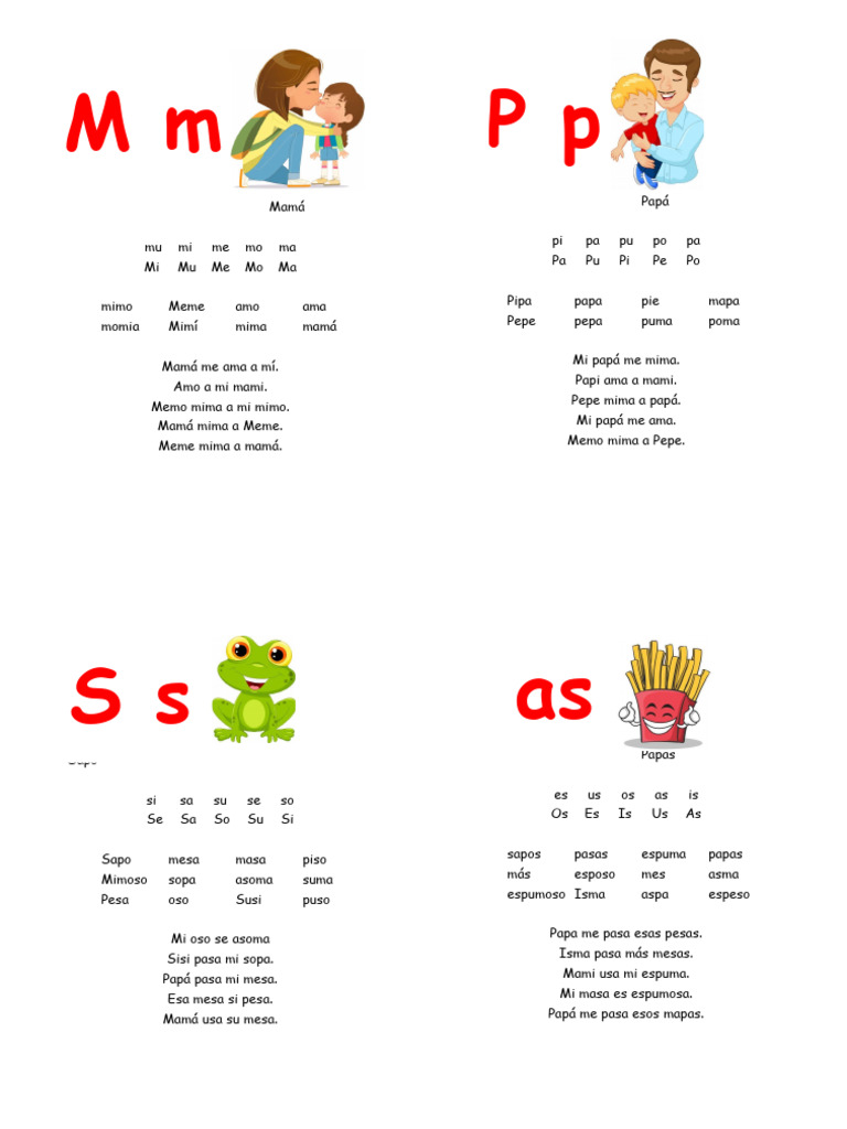 Tarjetas de Lectoescritura para Primer Grado | PDF