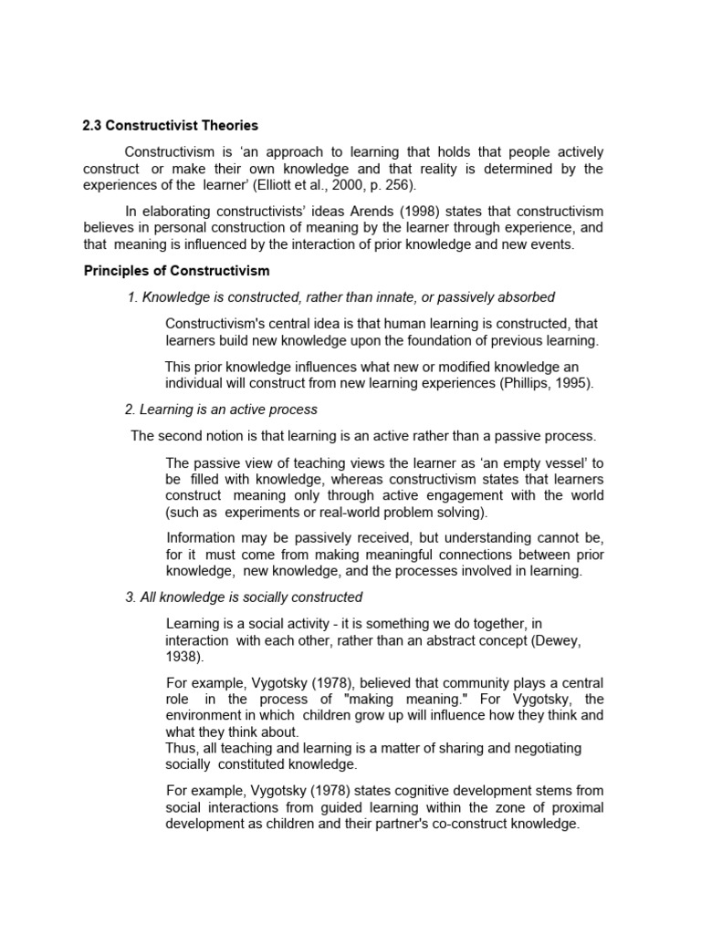 Constructivist Theory | PDF