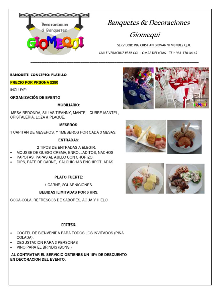 Concepto de Banquete Platillo | PDF | Salsa | Salchicha