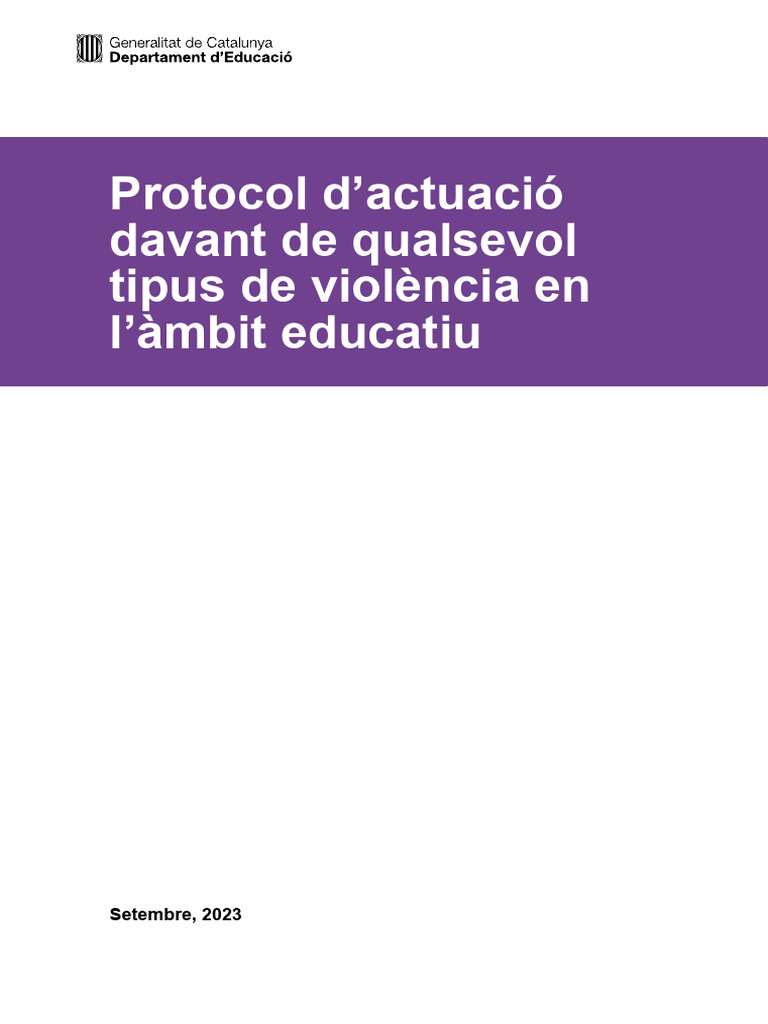 Protocol Actuacio Davant Violencia | PDF