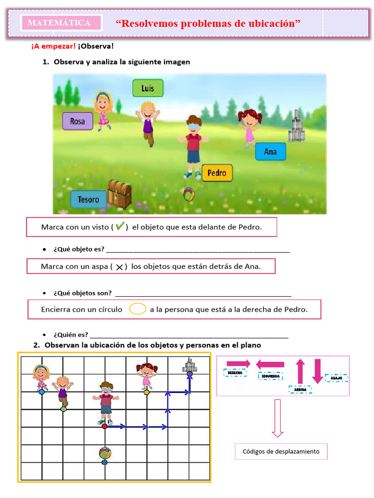 E1 A5 FICHA MAT. Resolvemos Problemas de Ubicación | PDF | Ciencia y matemáticas