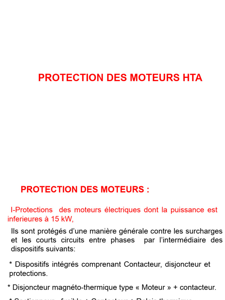 Protections Des Moteurs HT | PDF | Puissance (physique) | Grandeur physique