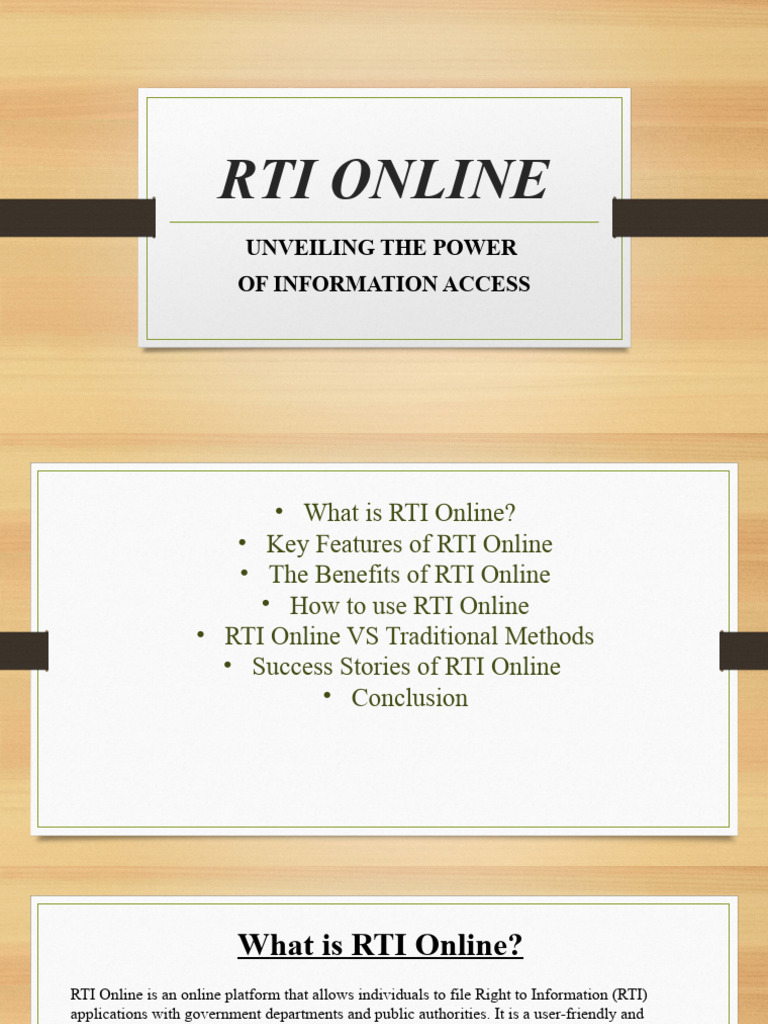 Rti Online | PDF | Online And Offline | Information