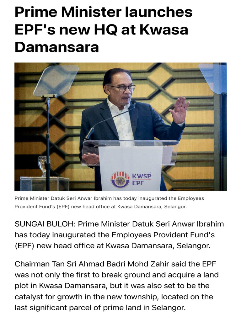 EPF New HQ (Kwasa Damansara) | PDF | Malaysia | Economies