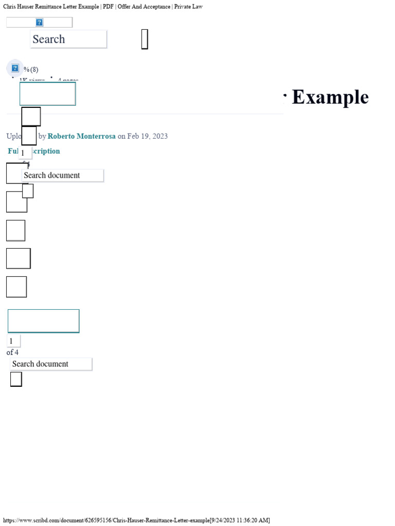 Chris Hauser Remittance Letter Example PDF Offer and Acceptance Private ...