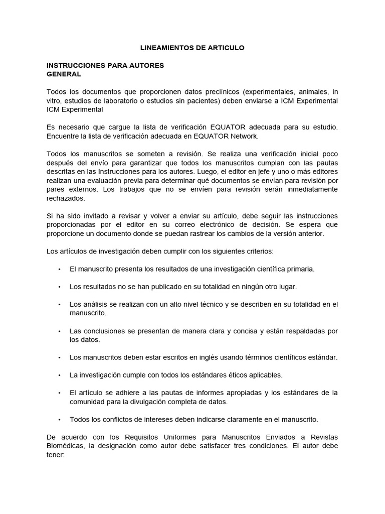 Instrucciones para Autores de ICM Experimental | PDF | Microsoft Word ...