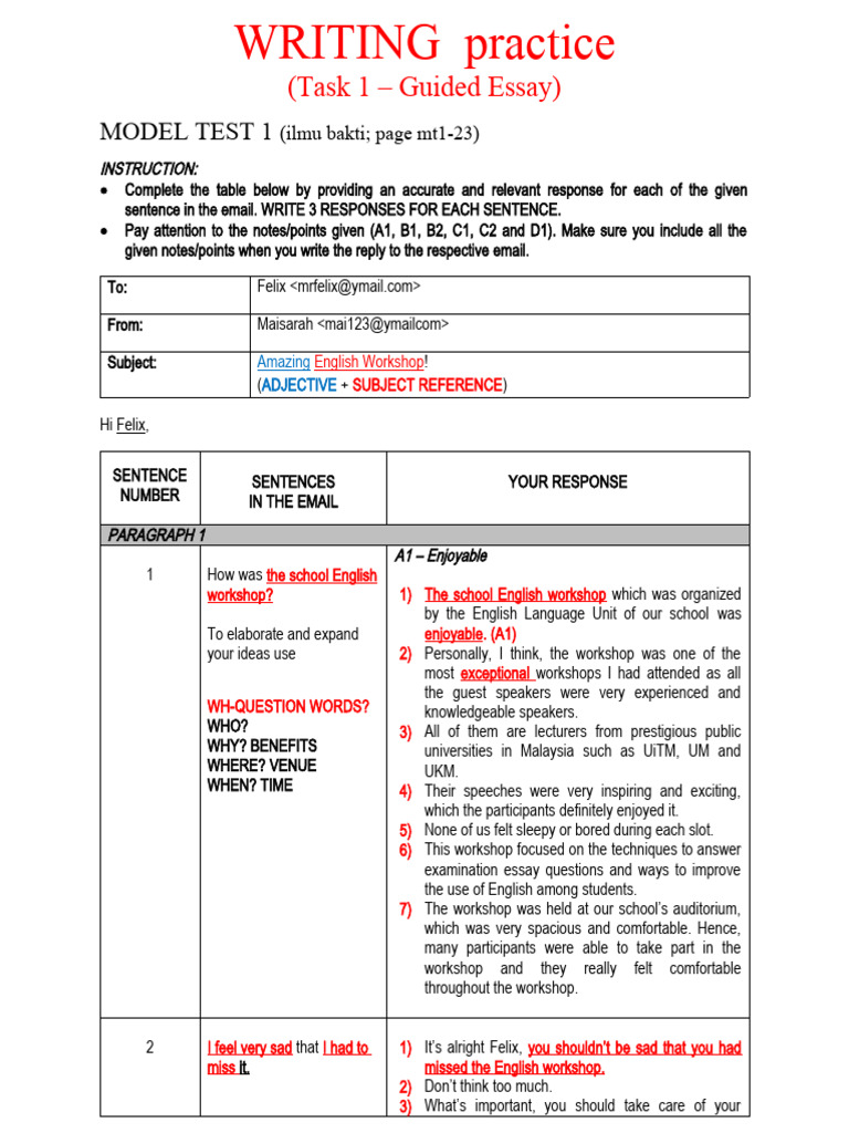 Writing Q1 Practice Mt1 Ilmu Bakti 6b2 Pdf