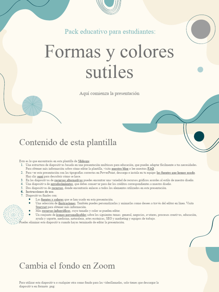 Subtle Shapes & Colors Education Pack For Students XL by Slidesgo | PDF ...