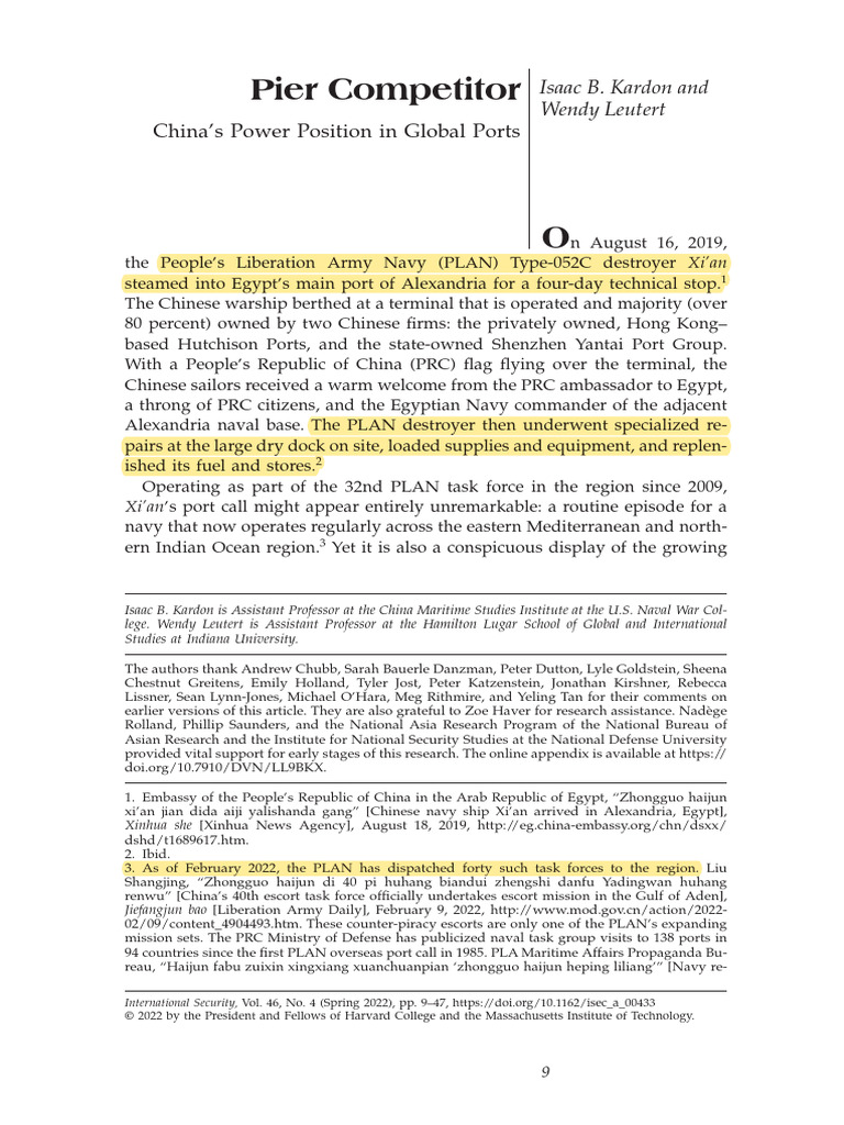 Isaac B. Kardon and Wendy Leutert (2022) - Pier Competitor - China's Power Position in Global ...