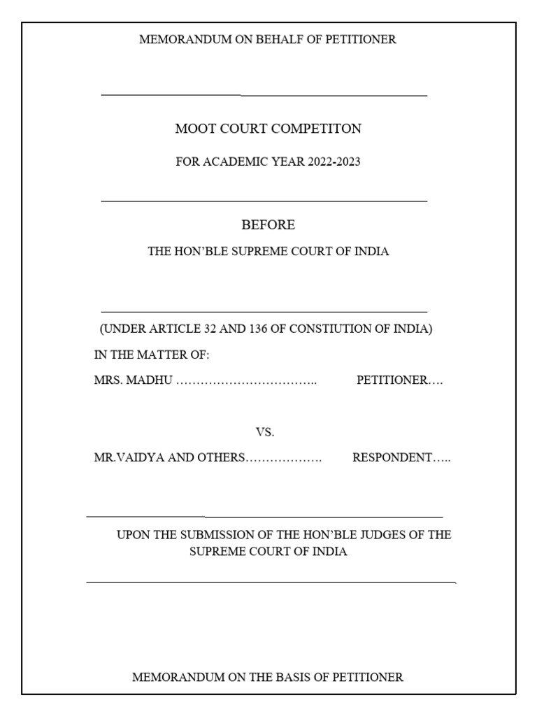 Moot Court Competition Aak | PDF | Law