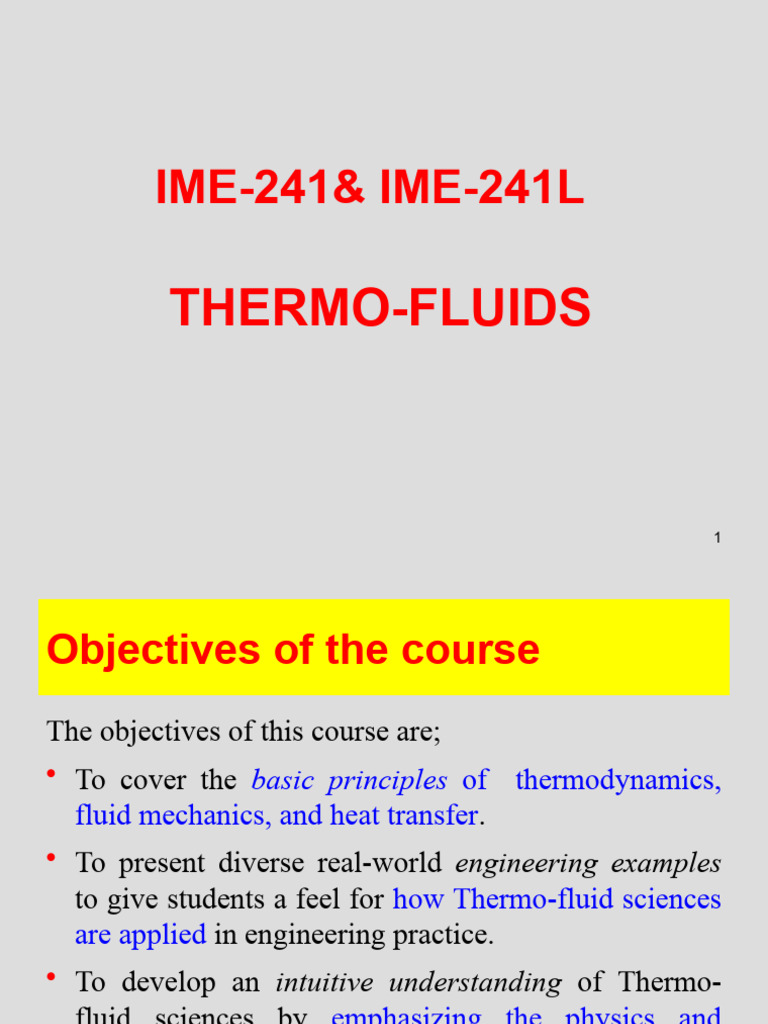 Lecture 1 1,2,3 Thermo Fluids 20 | PDF | Fluid Mechanics | Thermodynamics