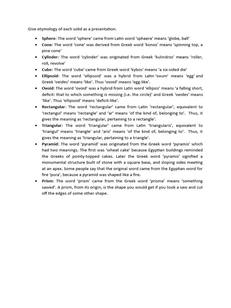 Solid Etymology | PDF | History