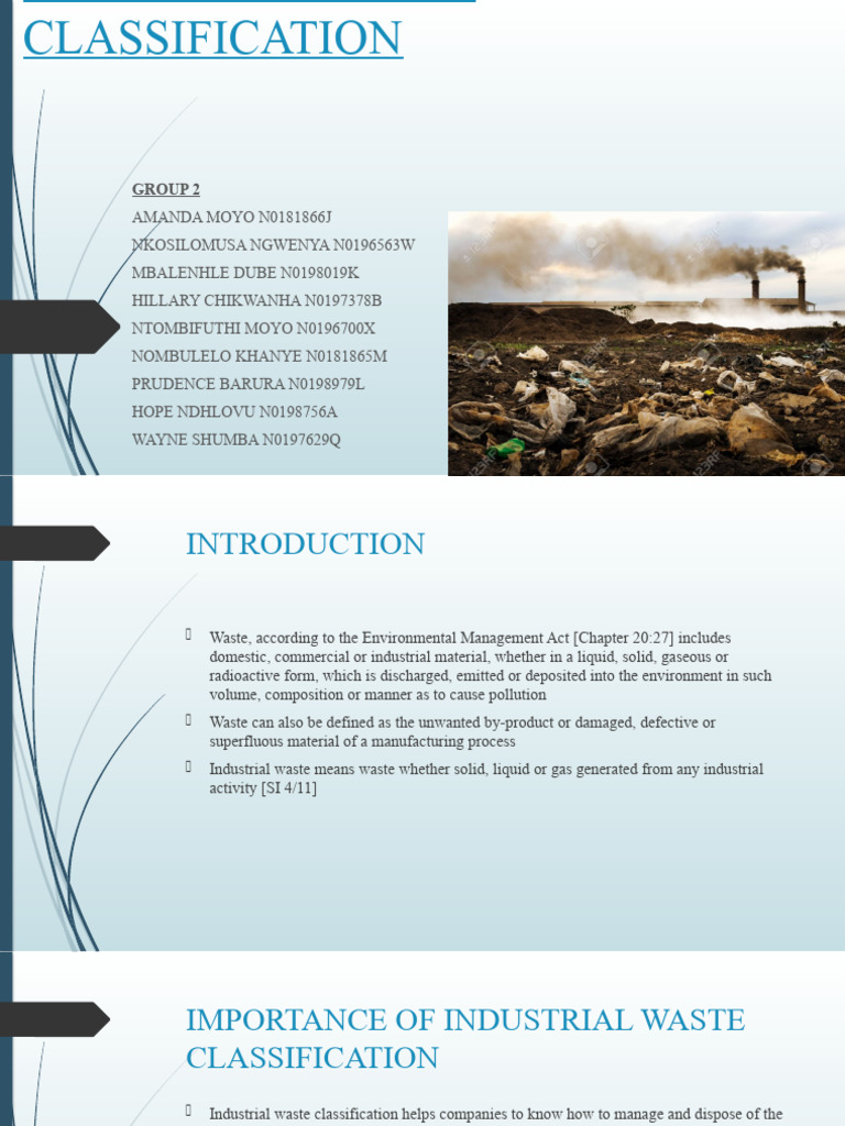 Industrial Waste Classification Overview | PDF | Home & Garden