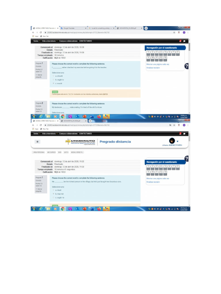 Modal Verbs Task | PDF