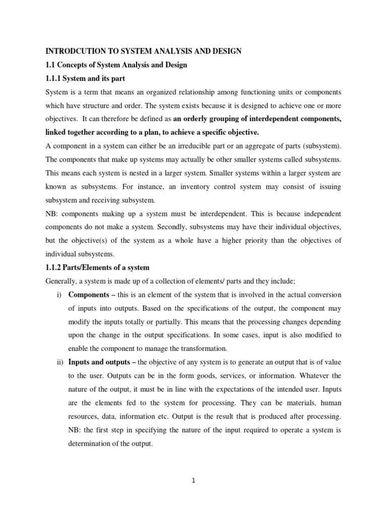 INTRODUCTION TO SYSTEM ANALYSIS AND DESIGN - Topic 1 | PDF | System | Software Development Process