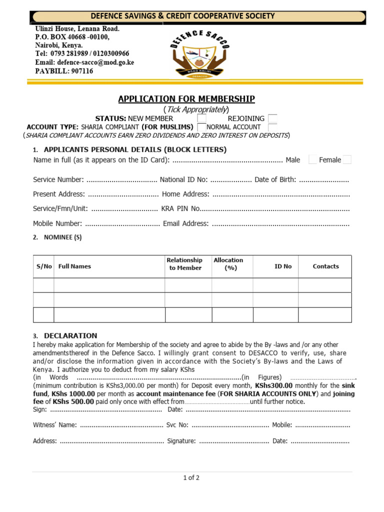 Membership Application Form | PDF