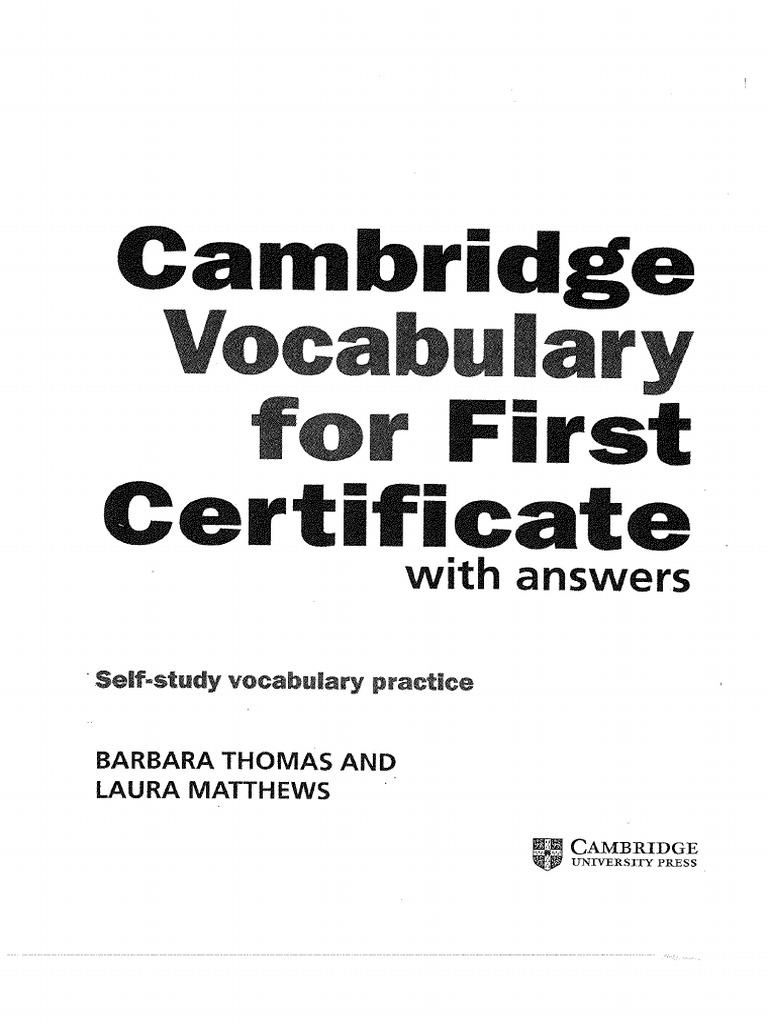 Cambridge Vocabulary For Fce | PDF