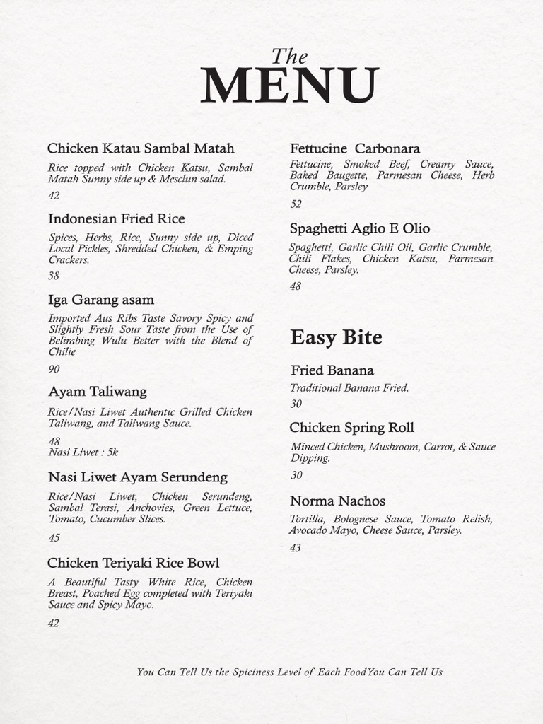 Menu For VIP | PDF