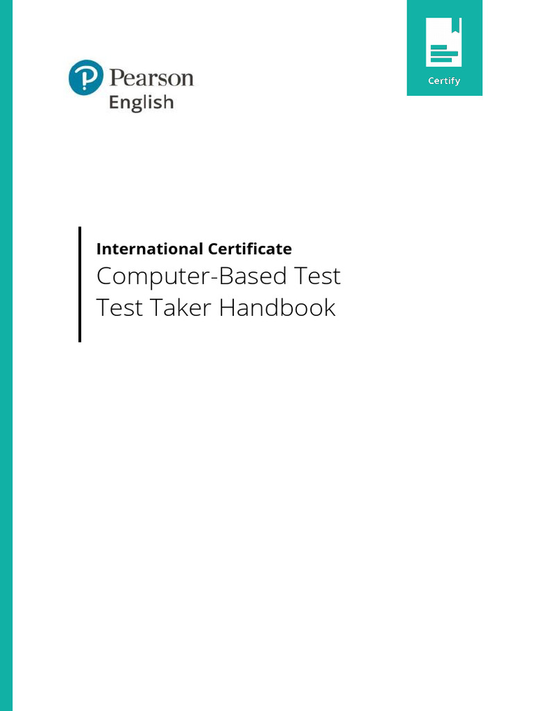 Pearson International Certificate Test Taker Handbook | PDF | Identity ...