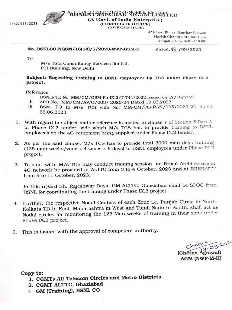 Letter For Training | PDF