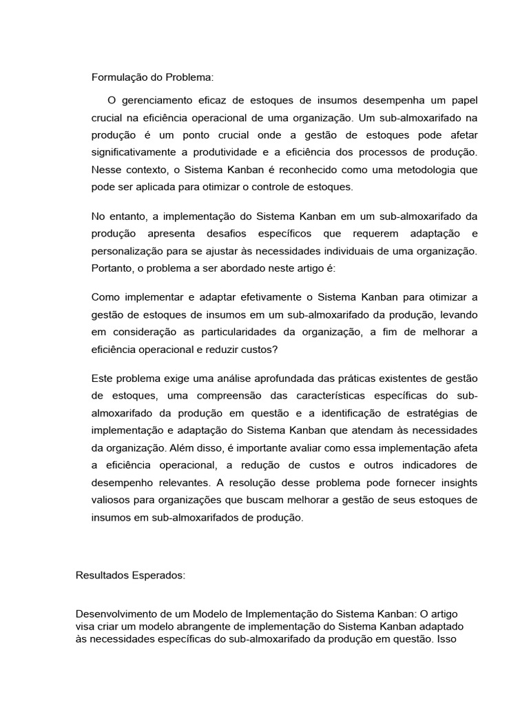 Formulação Do Problema | PDF