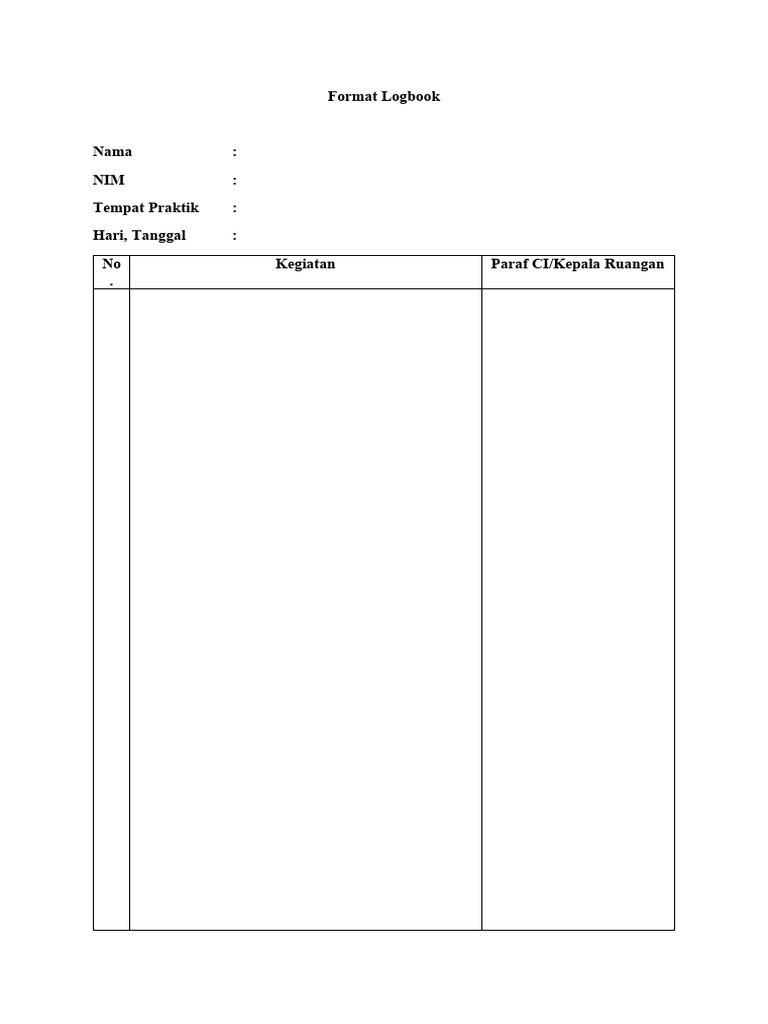 Format Logbook Pdf Karier Perkembangan Komputer