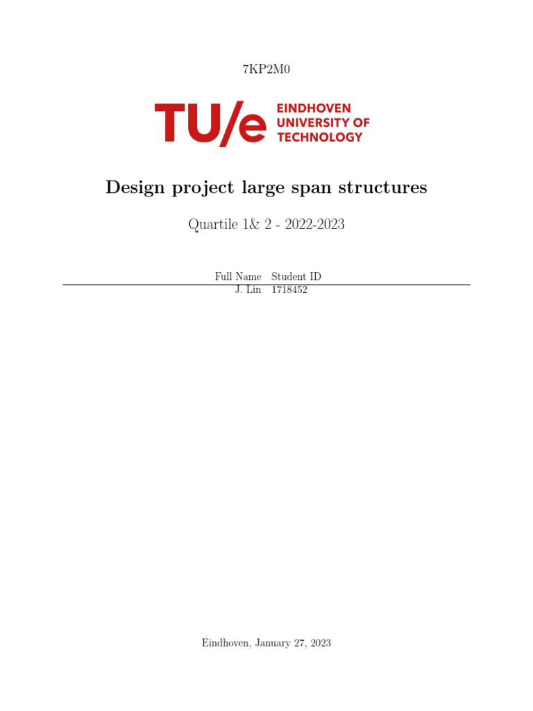Design Project of Large Span Structure | PDF | Truss | Bending