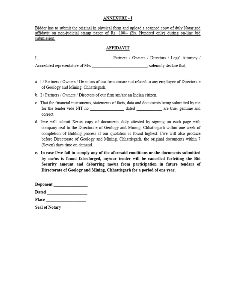 Model Affidavit Format English | PDF