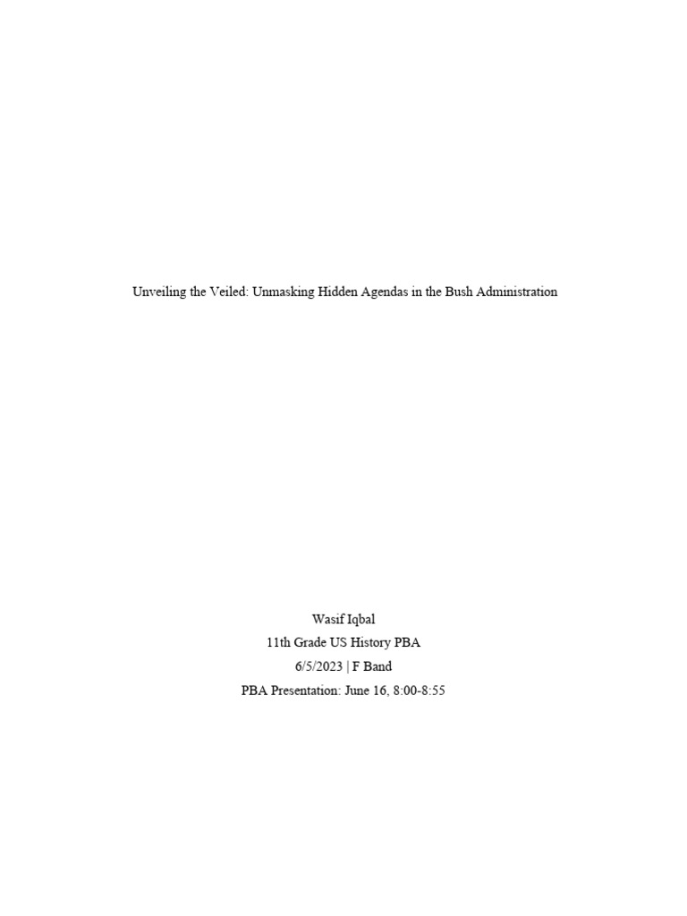 MD Wasif Iqbal - Final PBA - Spring 2023 | PDF | Politics | History