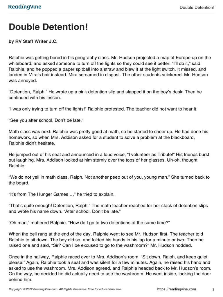 Double Detention Passage | PDF