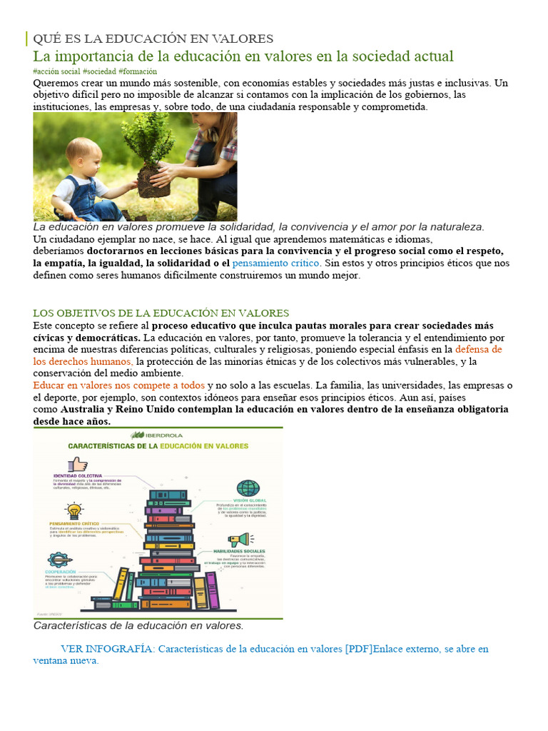Qué Es La Educación en Valores | PDF | Sociedad | Empatía