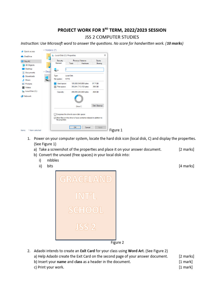 Jss2 Project Work For 3rd Term | PDF | Teaching Methods & Materials