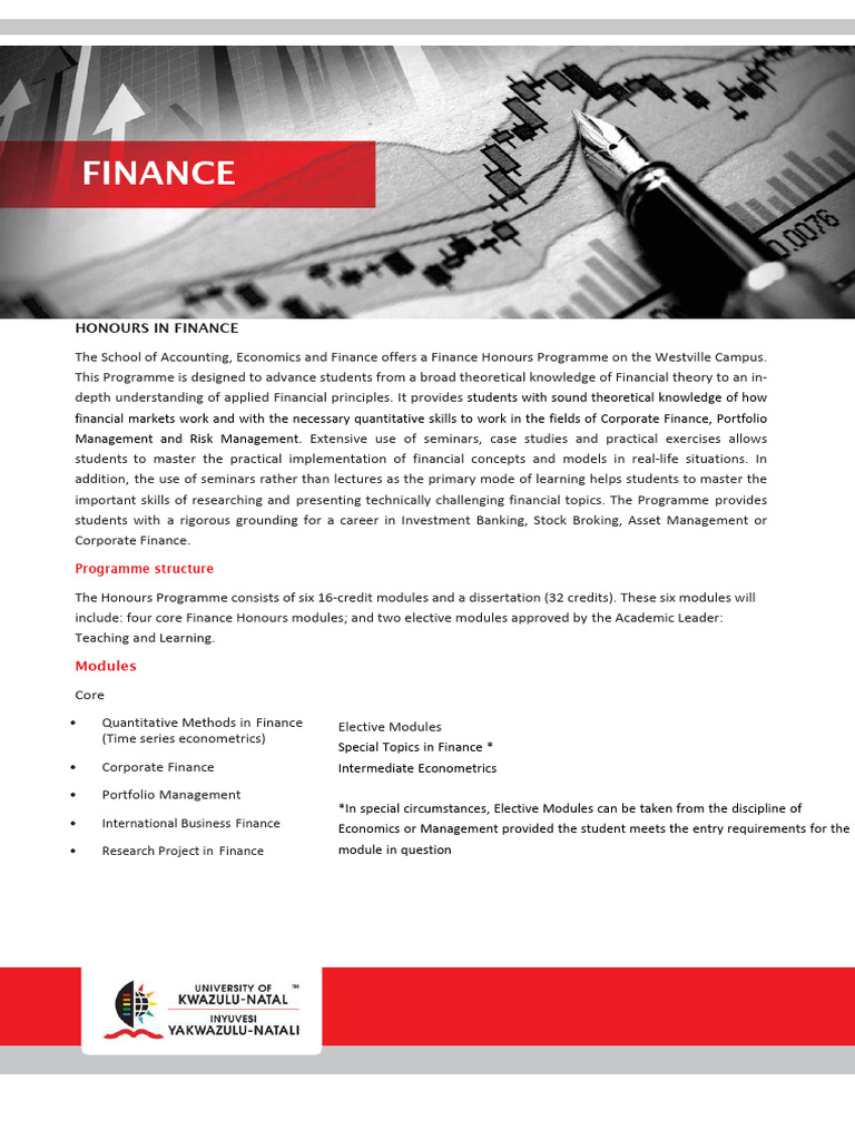 Bachelor of Commerce Honours in Finance | PDF