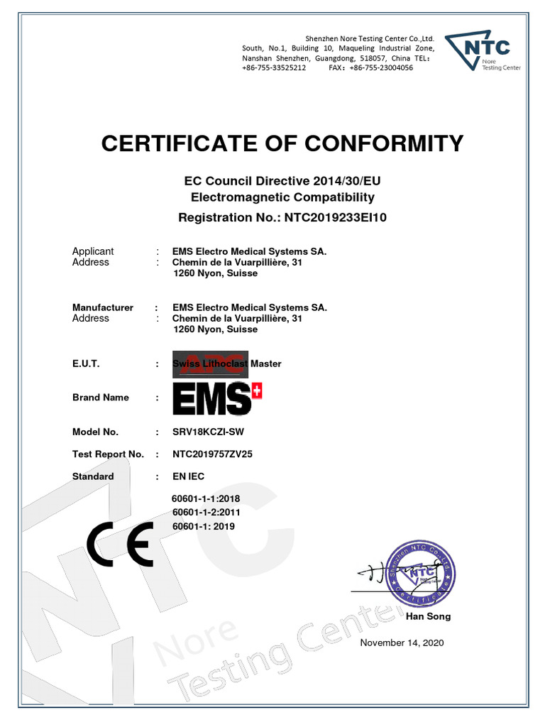 NTC2009737EV00 UPS SRV20KUXI-IN EN IEC62040-2 C3 CE-EMC Cert | PDF