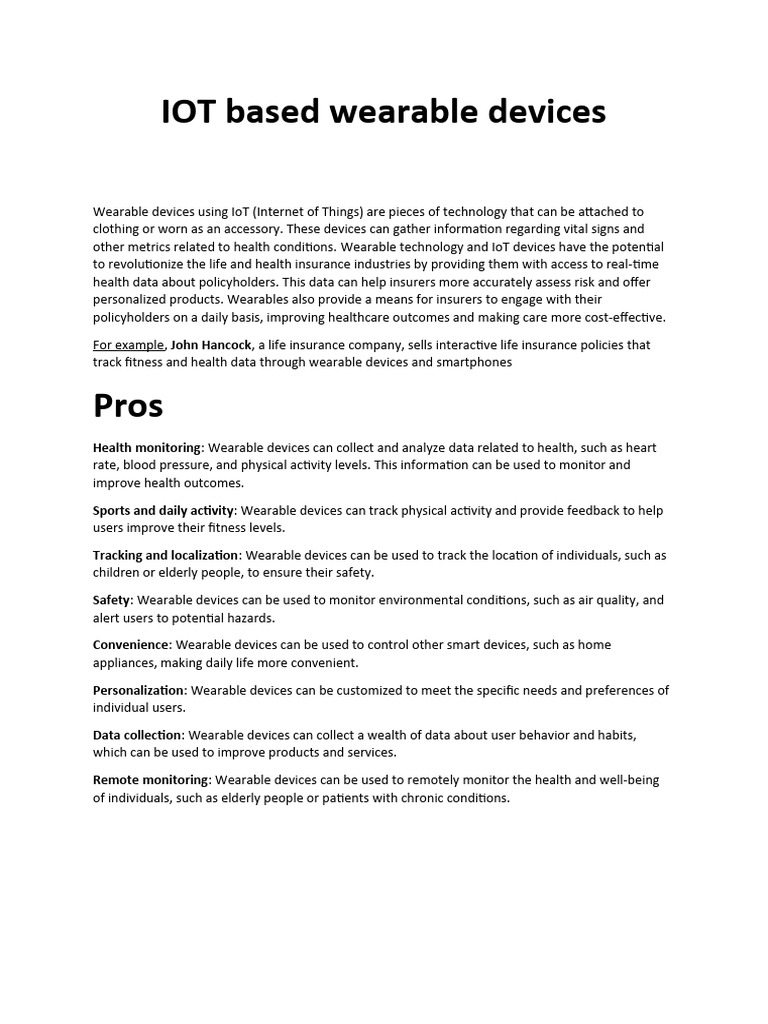 IoT Wearable Devices in Healthcare | PDF | Wearable Technology ...
