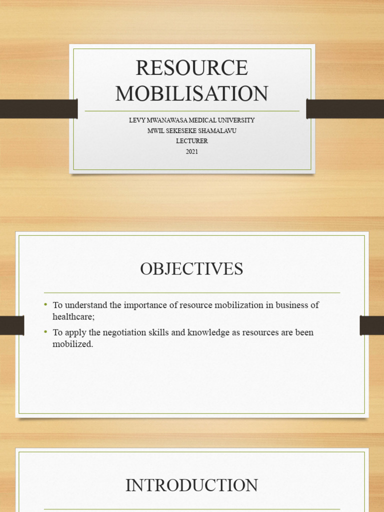 Resource Mobilisation | PDF | Sustainability | Resource