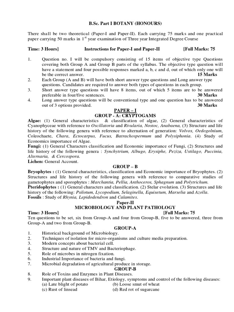 Ug Syllabus-Bot | PDF | Gene | Plant Pathology