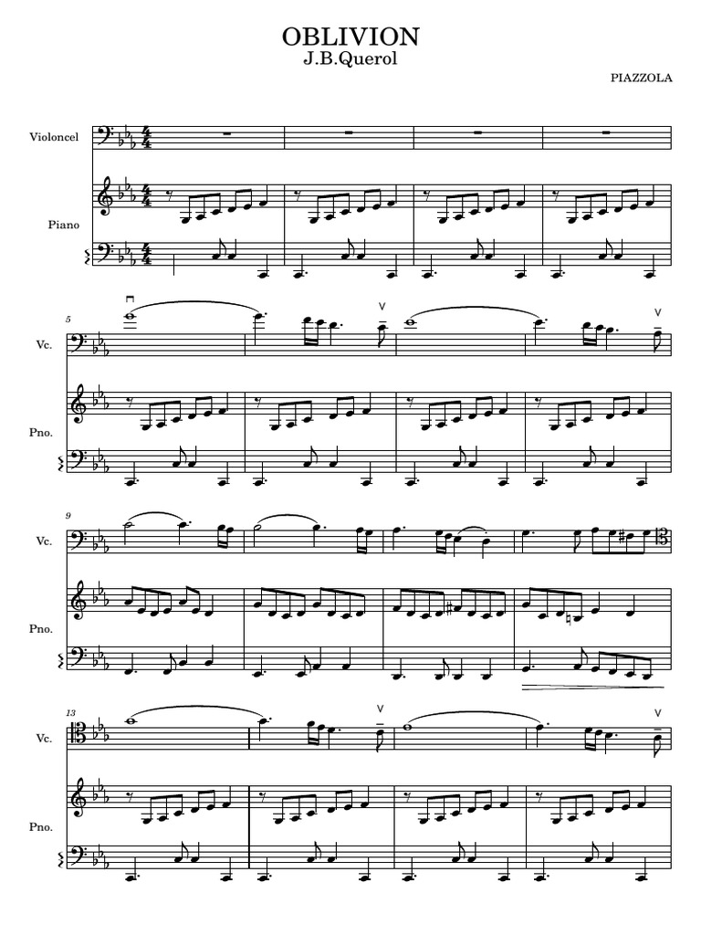 Oblivion Cello Piano | PDF