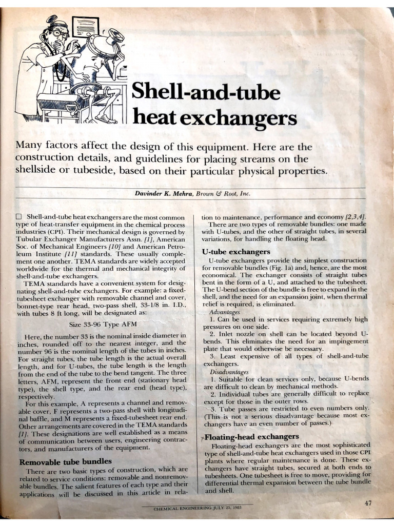 Artículo 1 L Shell-and-Tube Heat Exchanger | PDF
