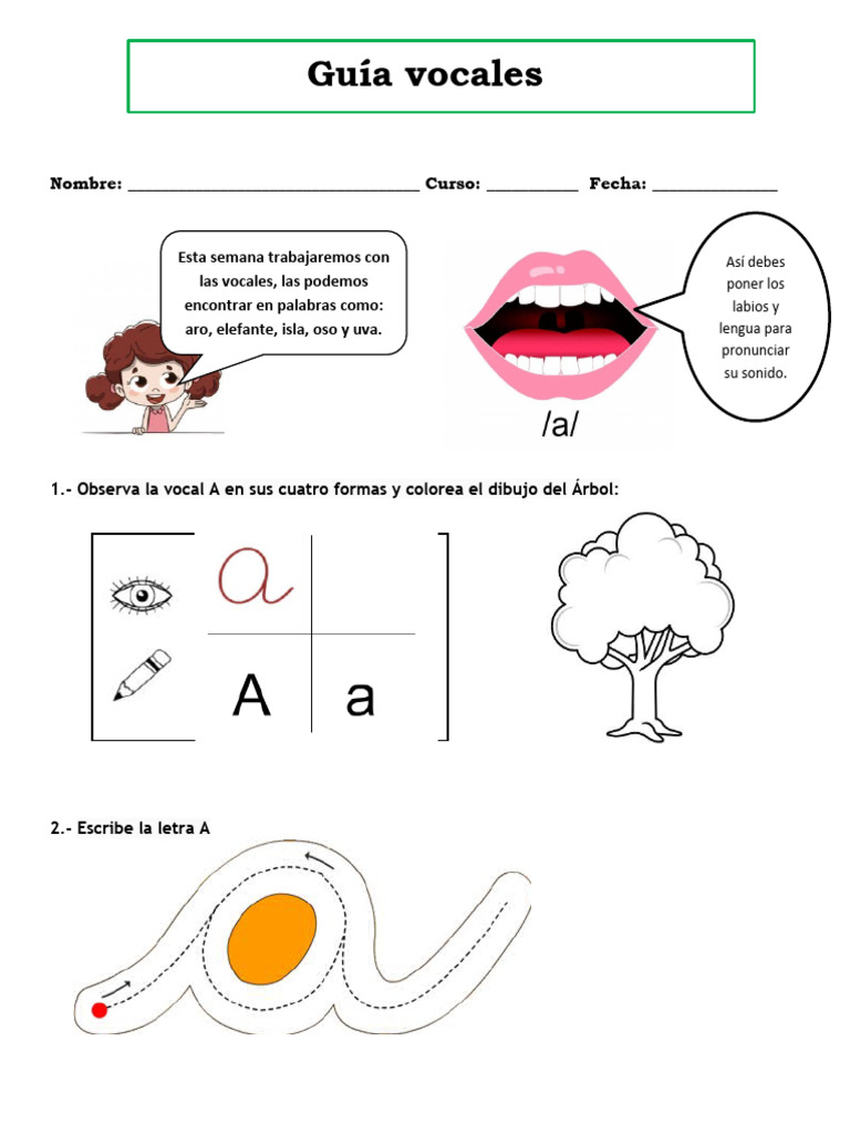 Guía Vocales Repaso | PDF | Vocal | Lingüística