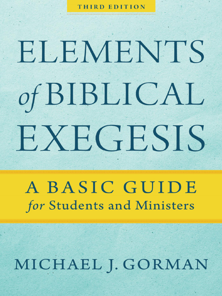 Michael J. Gorman Elementos de Exegesis Biblica | PDF | Biblia ...