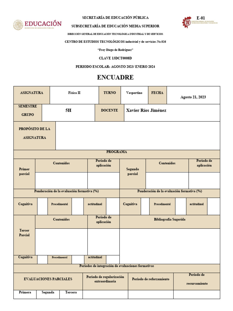 A23 Formato Encuadre | PDF | Aprendizaje