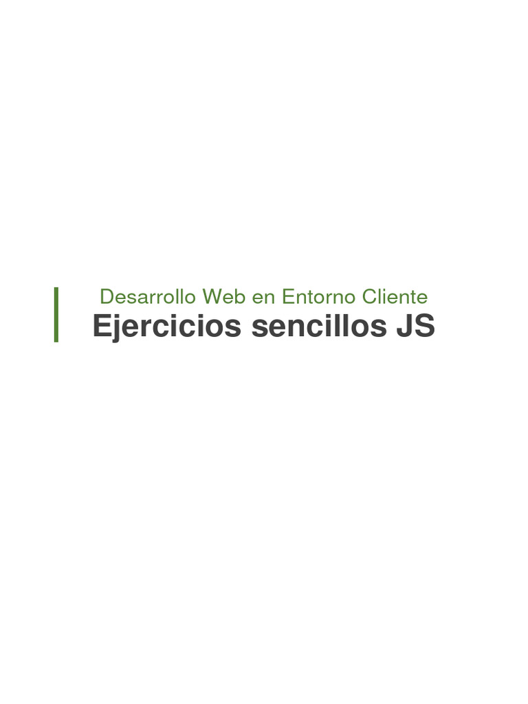 Ejercicios Sencillos JS | PDF