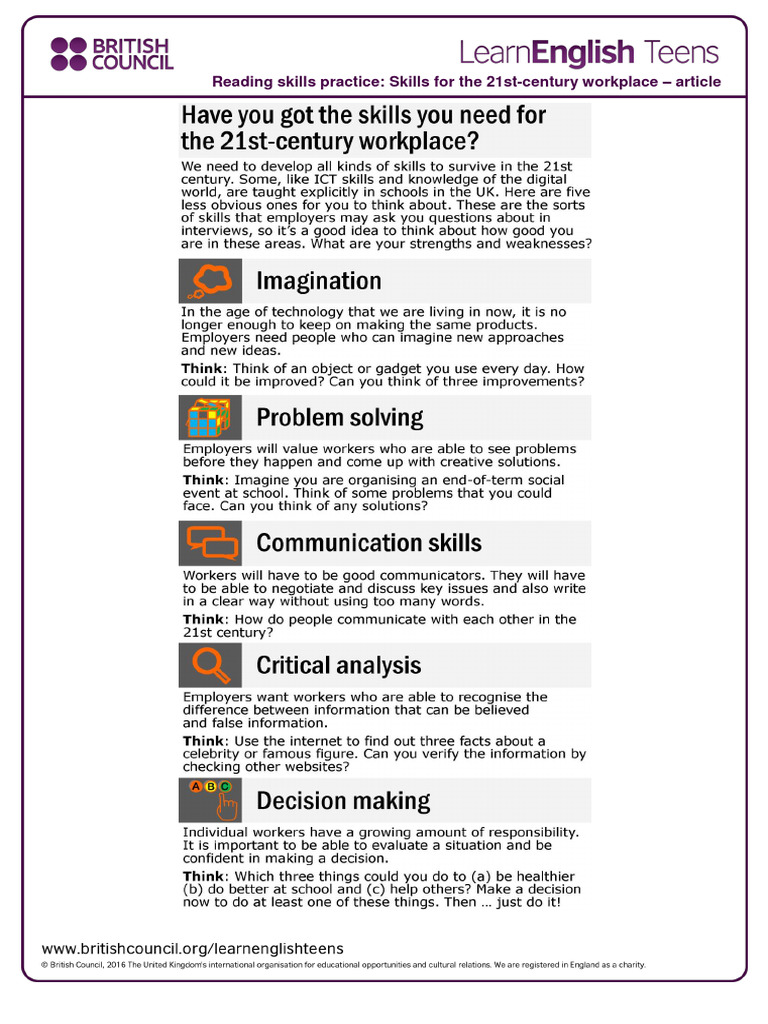 21st-Century Workplace Skills | PDF