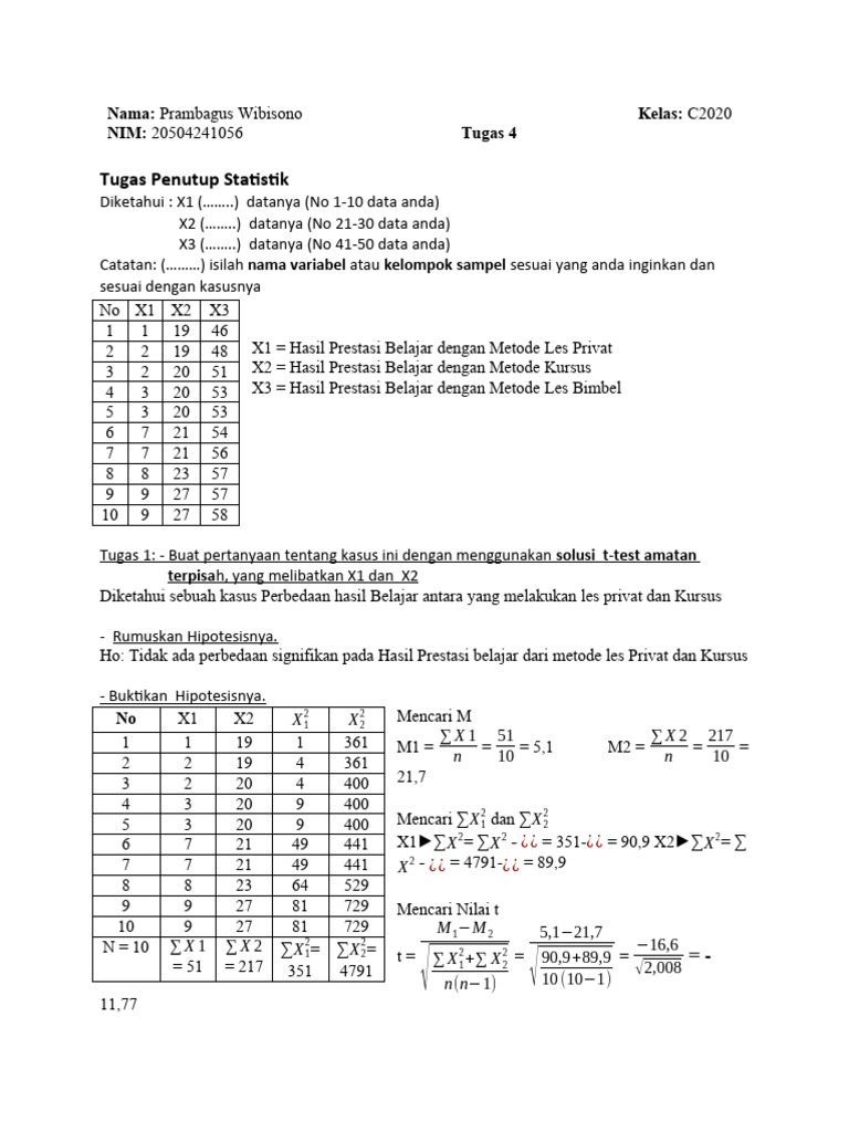 Tugas Penutup Statistik | PDF