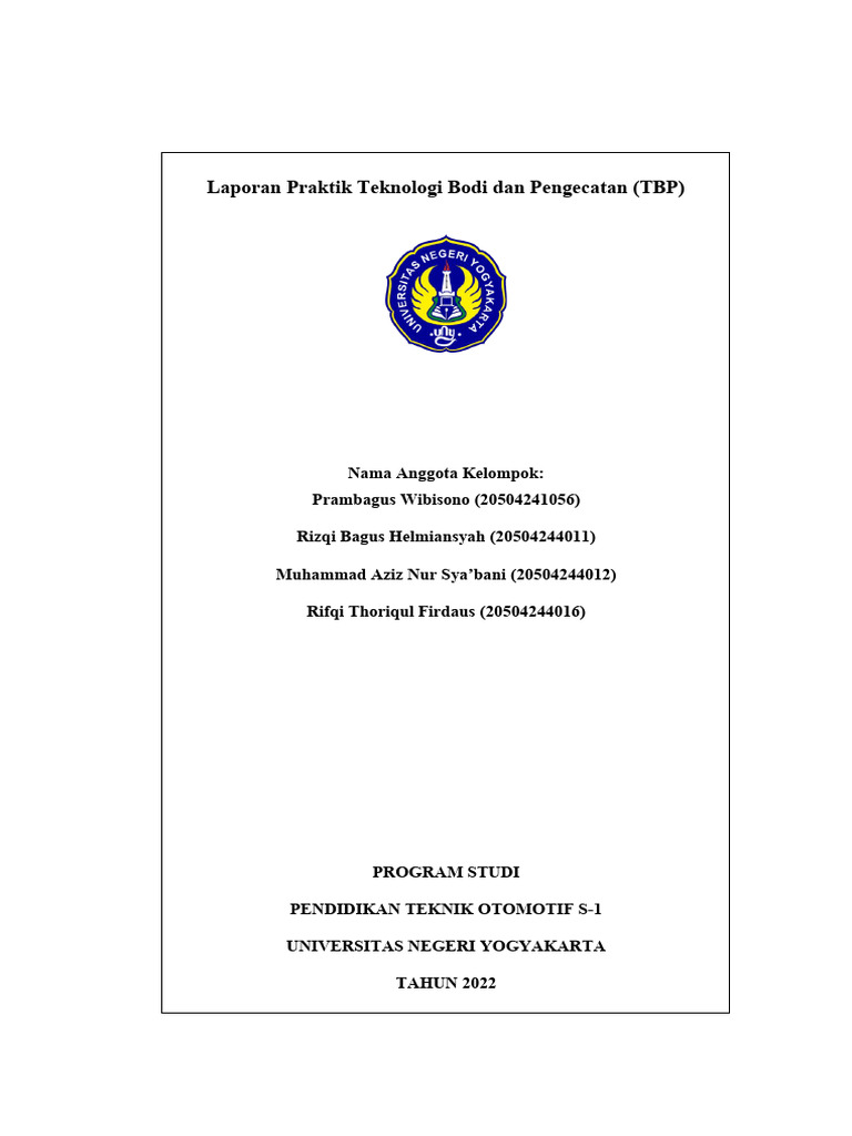 Template Laporan Praktik TBP | PDF