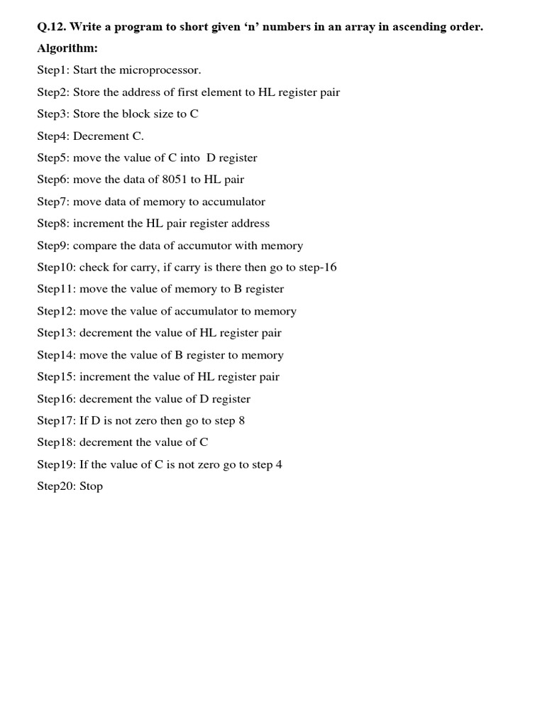 8085 Microprocessor ALP (12 and 13) | PDF | Integrated Circuit ...