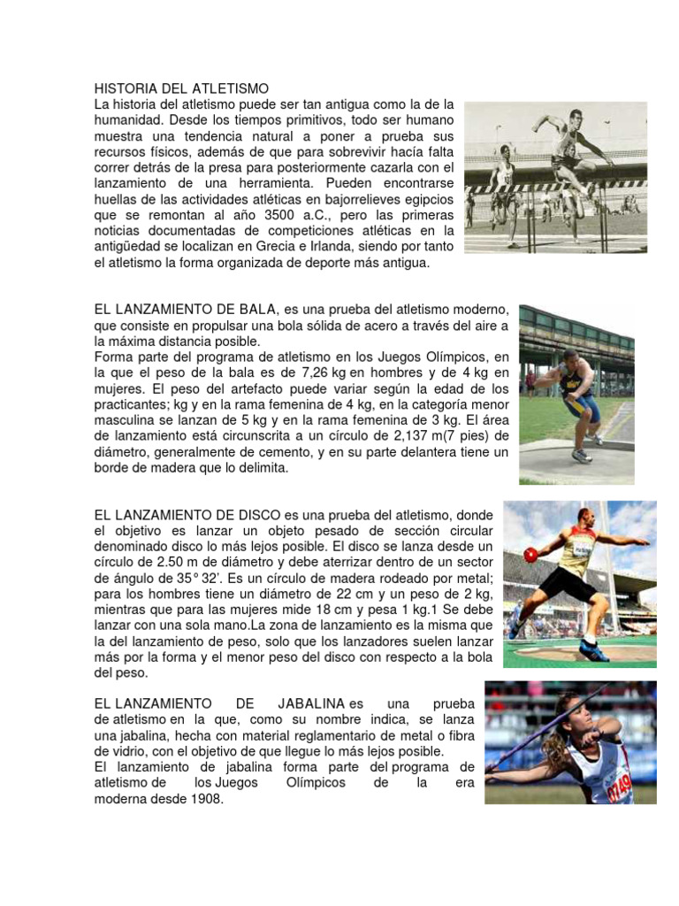 El Lanzamiento de Bala | PDF | Deporte del atletismo | Deportes