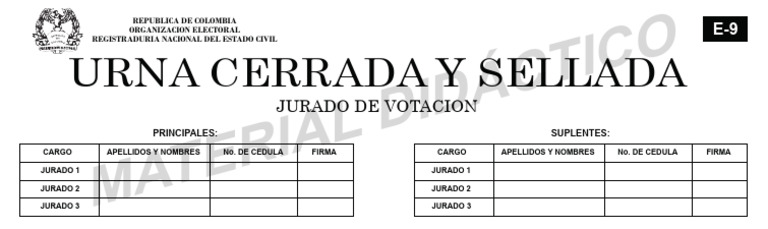 Formulario E-9 Sello de La Urna | PDF