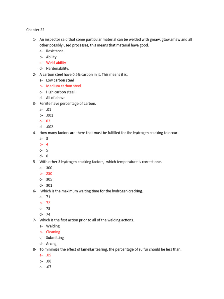 Test Cswip 3.1 Chapt 22 Solved | PDF